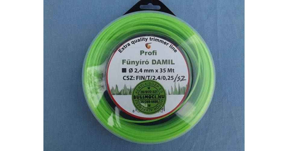 Fűkasza damil 2,4mm 35m szögletes Profi fin/t/2.4/0.25/sz